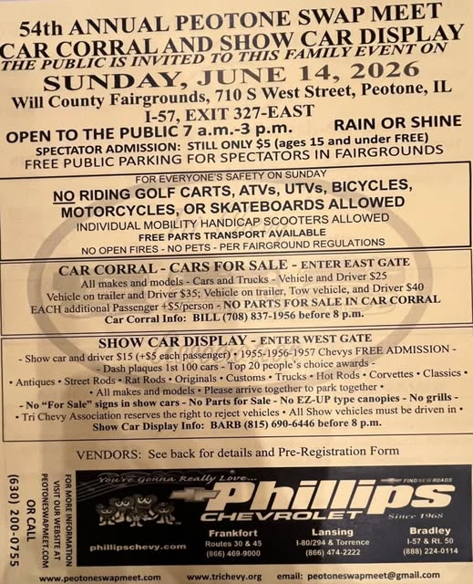 54th Annual Peotone Swap Meet Car Corral and Show Car Display – Peotone ...