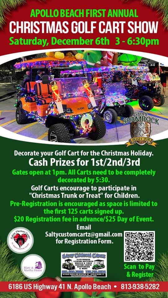 Apollo Beach Christmas Golf Cart Show! – Apollo Beach, FL | CarCruiseFinder