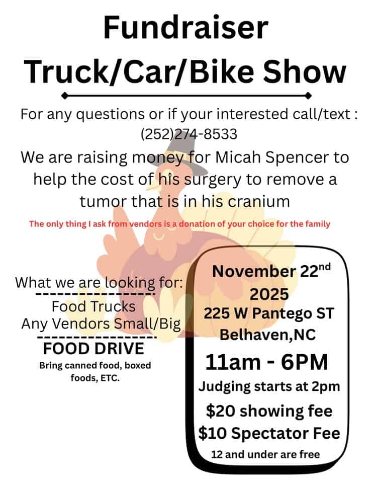 Truck, Car, and Bike Show Fundraiser – Belhaven, NC | CarCruiseFinder