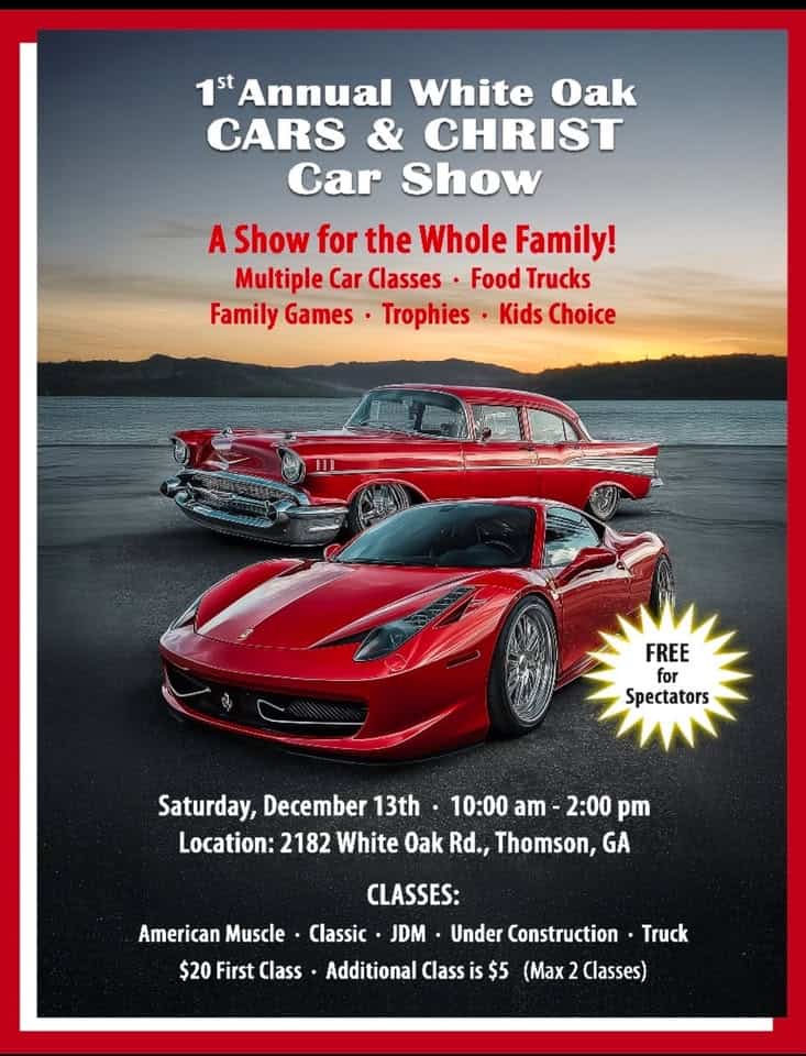 1st Annual Cars & Christ Car Show – Thomson, GA | CarCruiseFinder
