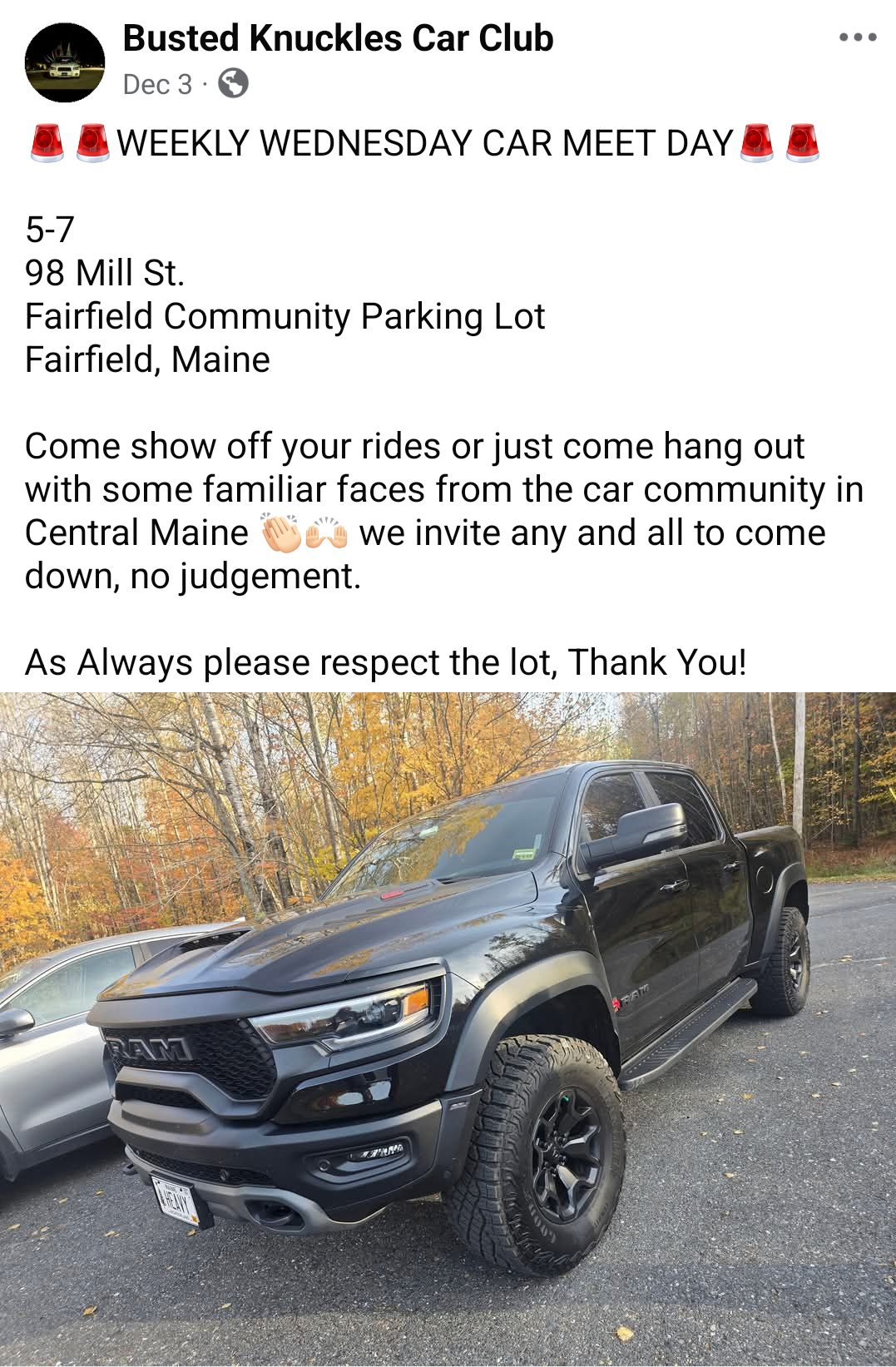 Busted Knuckles Car Club Weekly Wednesday Car Meet – Fairfield, ME ...