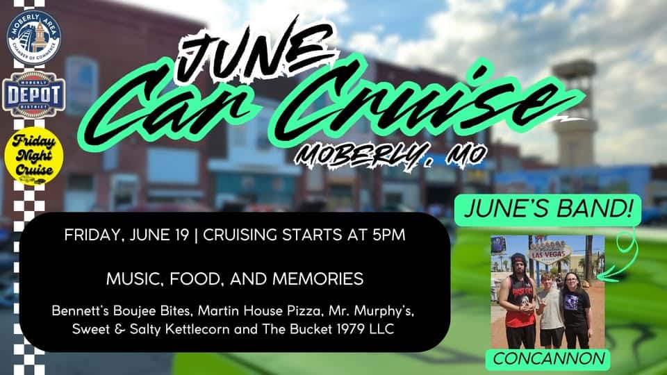 June's Friday Night Car Cruise & Concert Featuring Concannon – Moberly ...