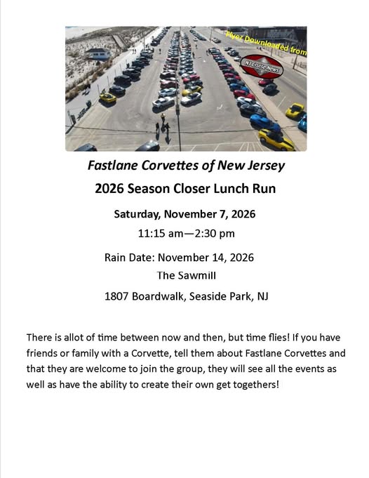 2026 Season Closer Lunch Run – Seaside Park, NJ | CarCruiseFinder