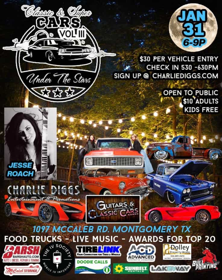 Classic & Super Cars Under the Stars Featuring Jesse Roach – Montgomery ...