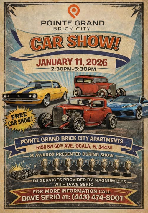 Pointe Grand Brick City Car Show – Ocala, FL | CarCruiseFinder