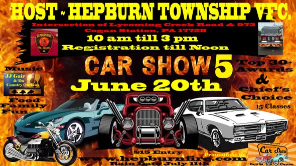 Hepburn Township Volunteer Fire Company Car show – Cogan Station, PA ...