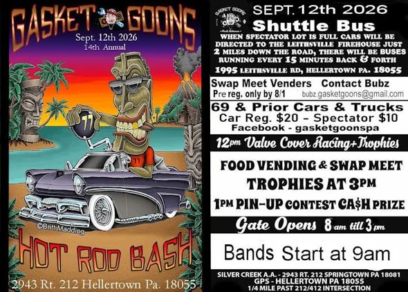 Gasket Goons Hot Rod Bash – Hellertown, PA | CarCruiseFinder