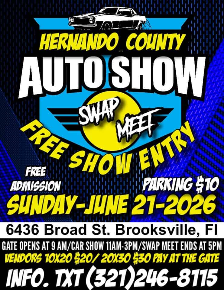 HERNANDO COUNTY AUTO SHOW AND SWAP MEET – Brooksville, FL | CarCruiseFinder