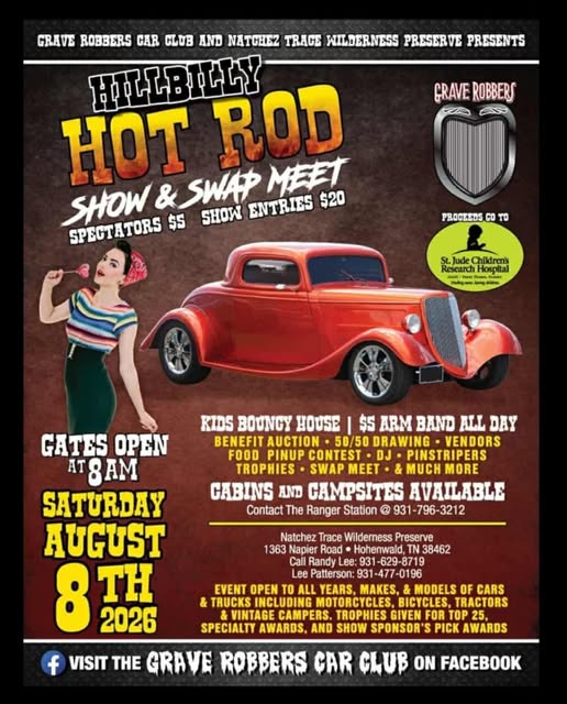 Hillbilly Hot Rod Show & Swap Meet – Hohenwald, TN | CarCruiseFinder