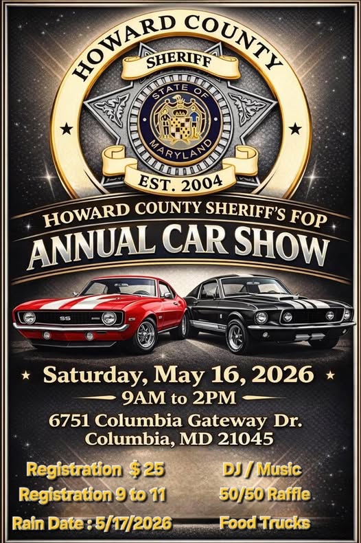 Howard County Sheriff's FOP Annual Car Show – Columbia, MD ...