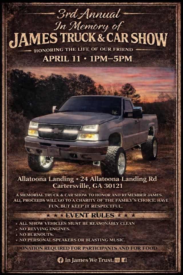 3rd Annual truck/car show in memory of James Lindgren – Cartersville ...