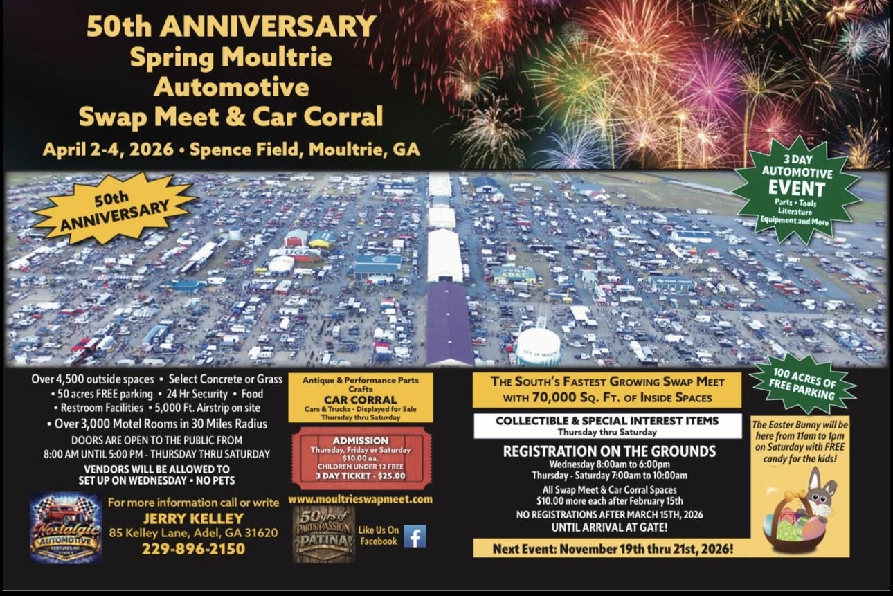 50th Anniversary Spring Moultrie Automotive Swap Meet & Car Corral ...