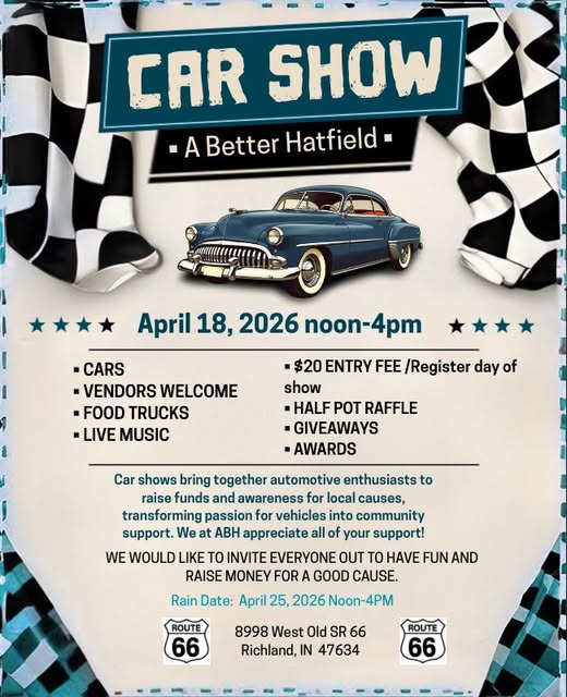 Car Show - A Better Hatfield – Richland, IN | CarCruiseFinder