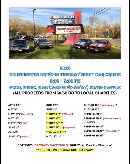 Southington Drive-In Tuesday Night Car Cruise – Southington, CT ...