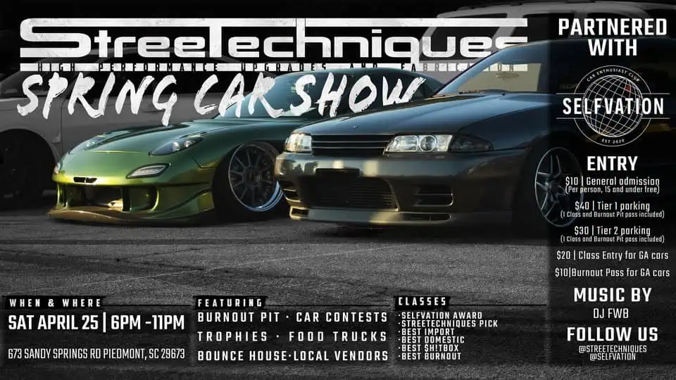 StreeTechniques X Selfvation Spring Car Show – Piedmont, SC ...