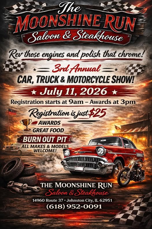 The Moonshine Run Saloon & Steakhouse 3rd Annual Car, Truck ...