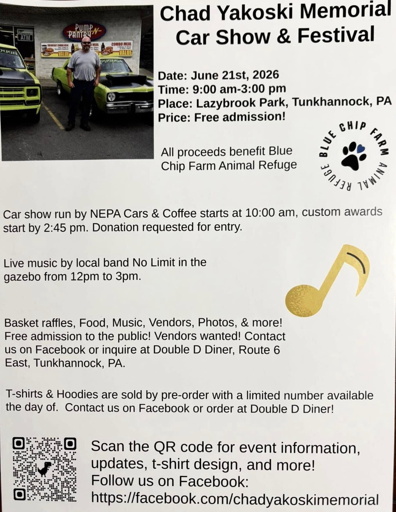 Chad Yakoski Memorial Car Show & Festival – Tunkhannock, PA ...