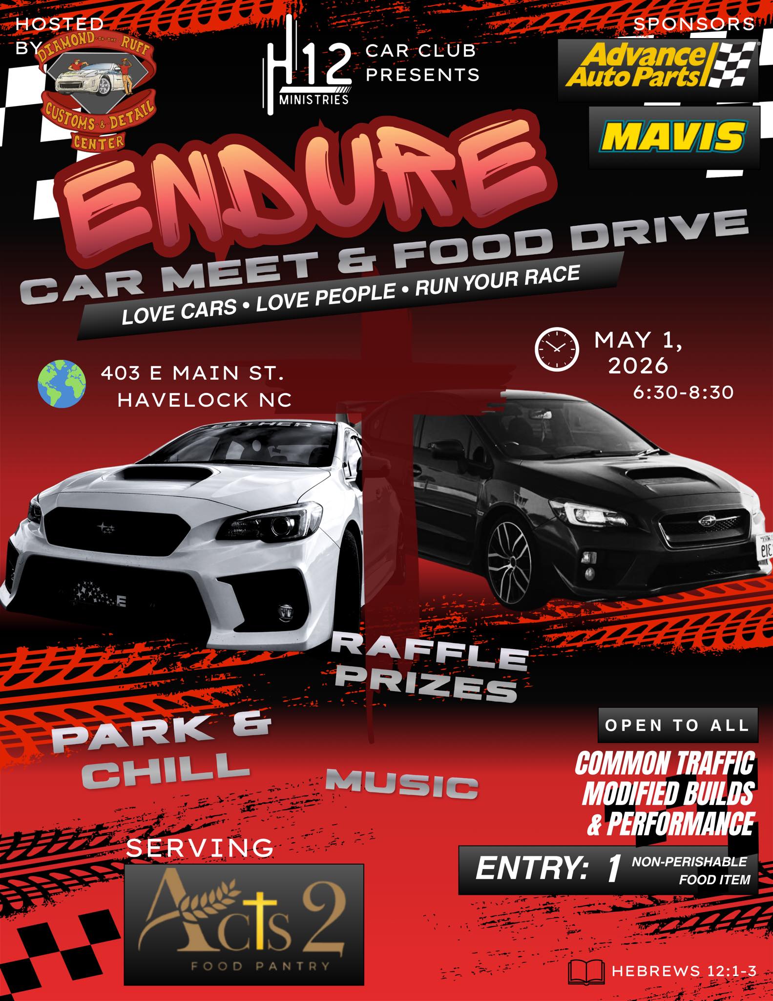 H12 Car Club Presents Endure Car Meet & Food Drive – Havelock, NC ...