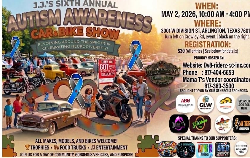 J.J.'s Sixth Annual Autism Awareness Car & Bike Show – Arlington, TX ...