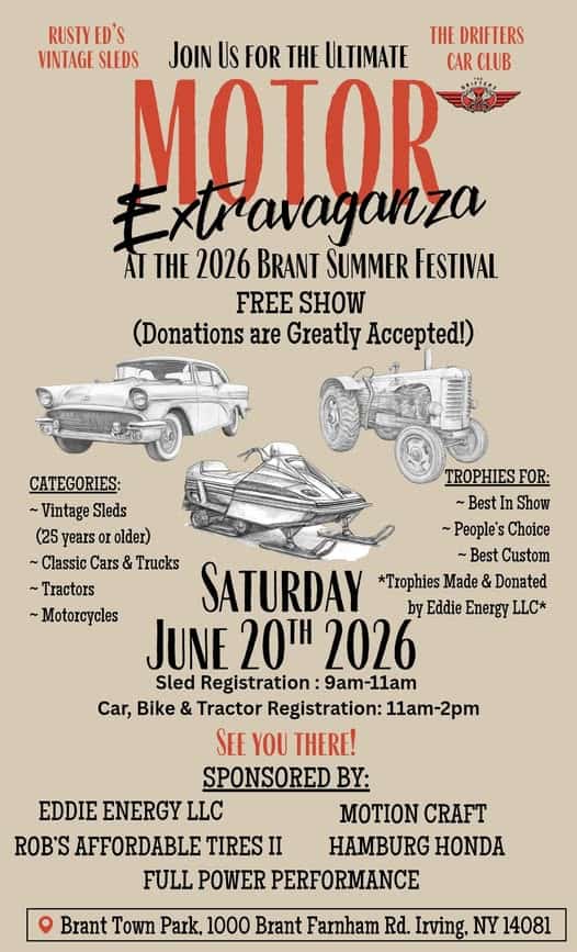 Motor Extravaganza at the Brant Summer Festival – Irving, NY ...