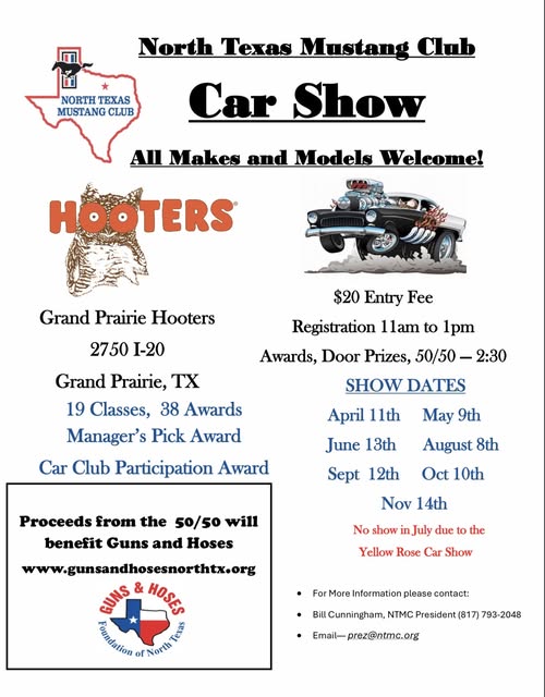 North Texas Mustang Club Car Show – Grand Prairie, TX | CarCruiseFinder