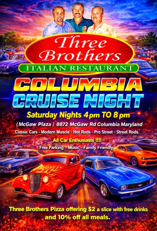 Three Brothers Italian Restaurant Columbia Cruise Night – Columbia, MD ...
