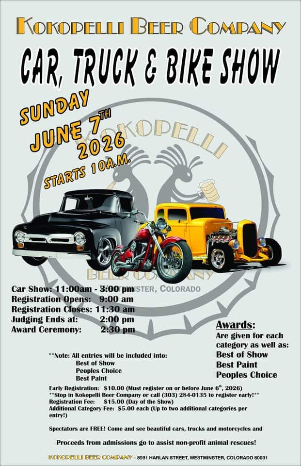 2026 Kokopelli Beer Company Car, Truck & Bike Show – Westminster, CO ...