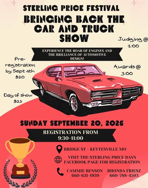 Sterling Price Festival Bringing Back The Car And Truck Show ...