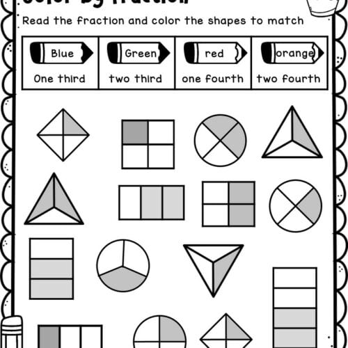 2nd Grade Math Fractions Worksheets