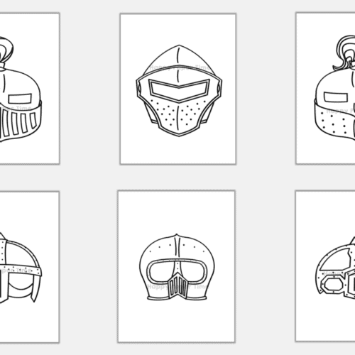 Knight Helmet Coloring Page