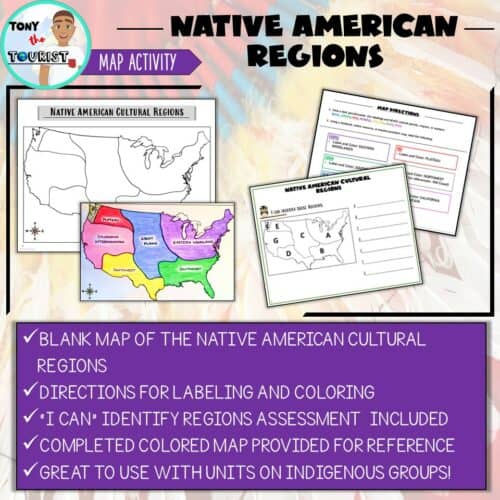 Native American Regions Map Printable