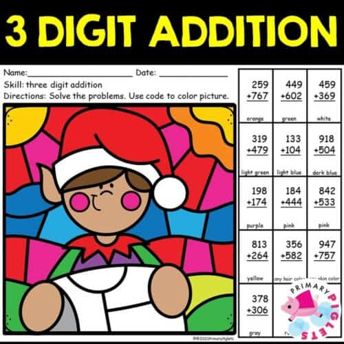 christmas math coloring pages 4th grade