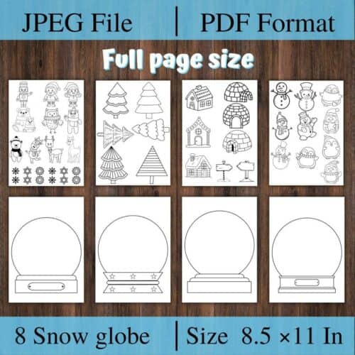 snow globe template printable