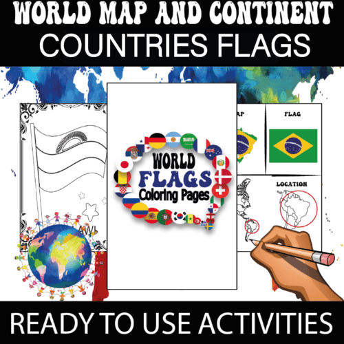 World Map With Countries Coloring Page