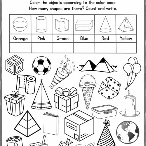 3d shape practice worksheets