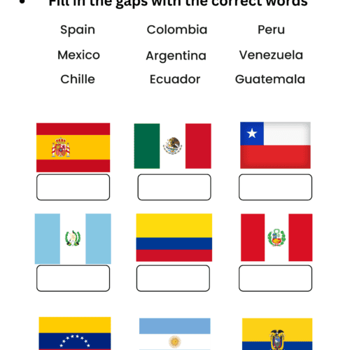 Spanish Speaking Countries Flags With Names