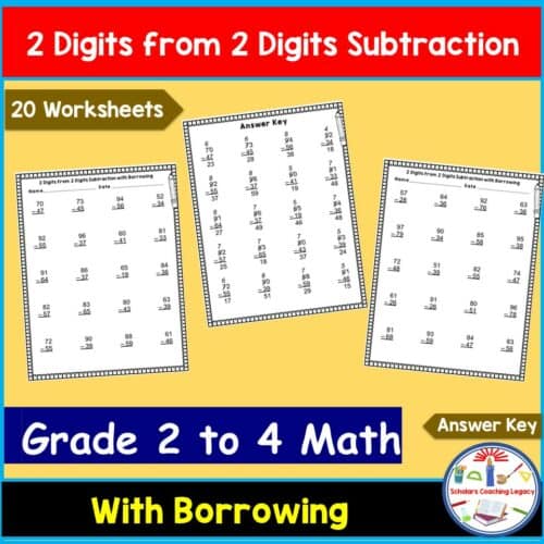subtraction problems with borrowing