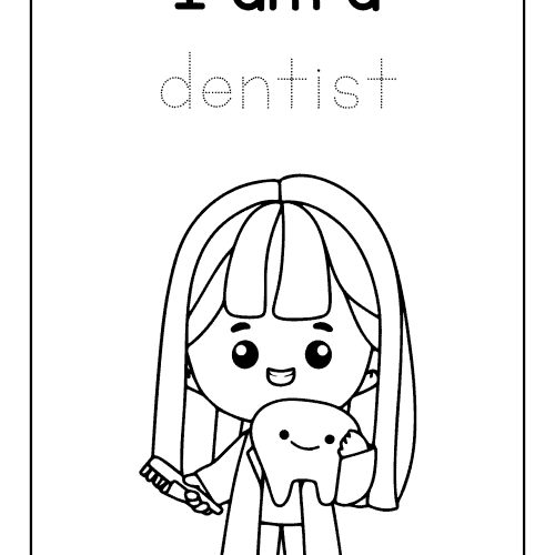 Dentist Community Helper Coloring Page