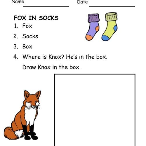 how to draw dr seuss fox in socks