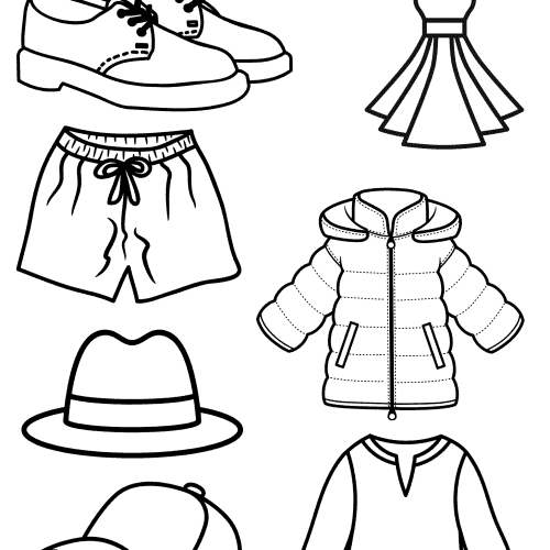 boy and girl clothes coloring pages