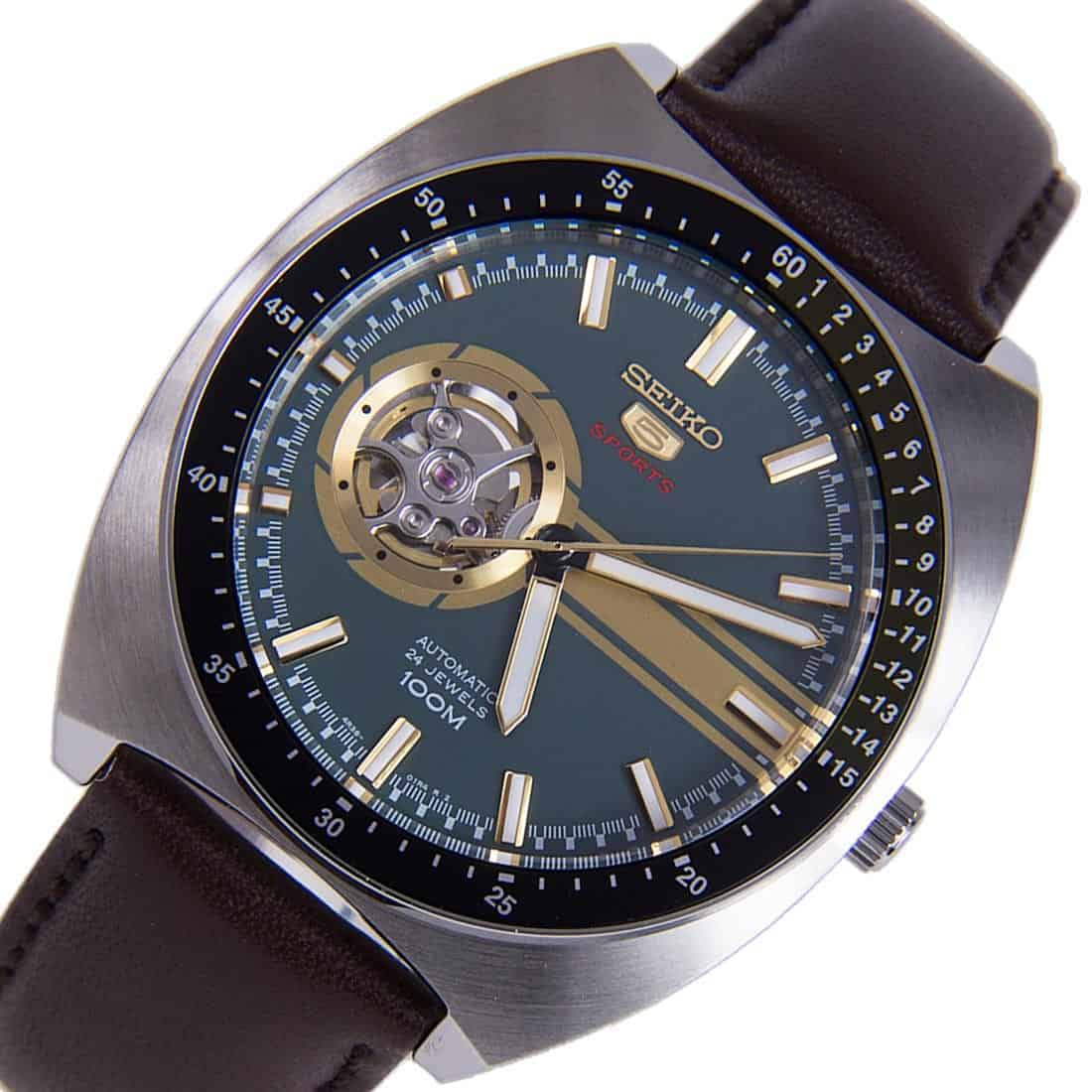 SEIKO 5 Open Heart Green Retro SSA333 SSA333K - Chronospride