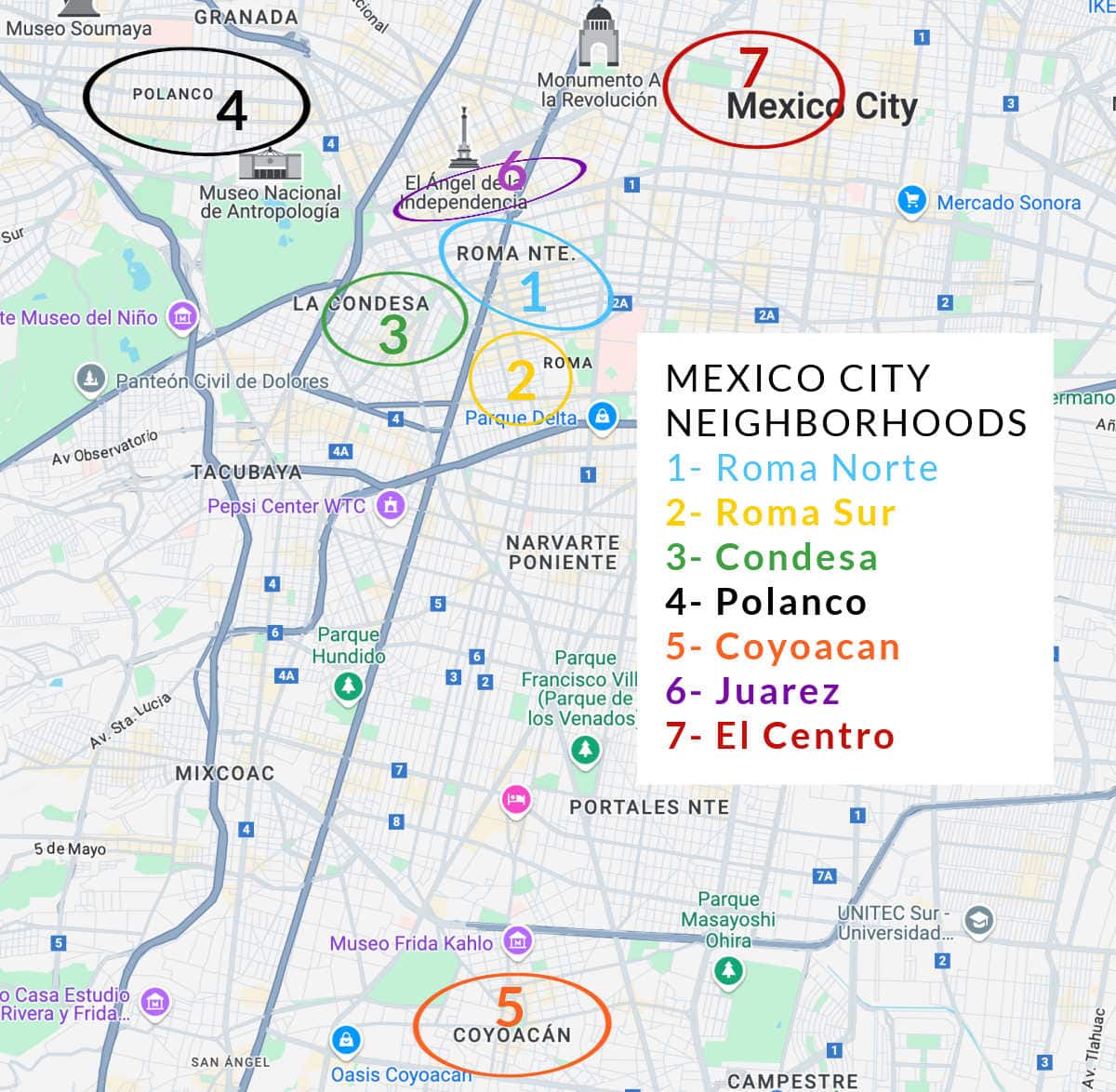 Beach And Surrounding Areas Map Of Mexico