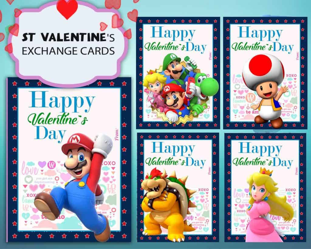 Super Mario Bros Valentines Day Cards