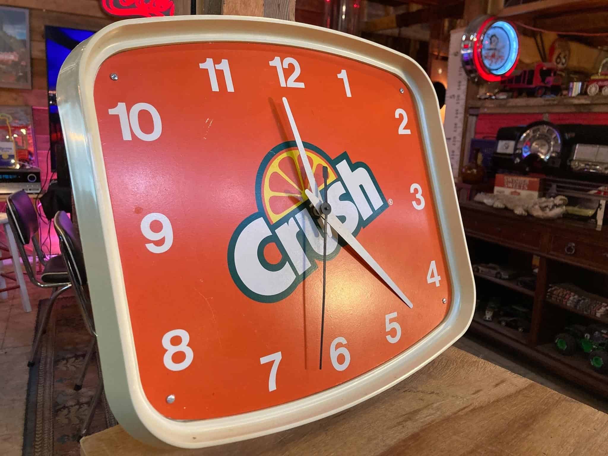 15” x 15” Vintage Orange Crush Clock. - AuctionsOntario.ca