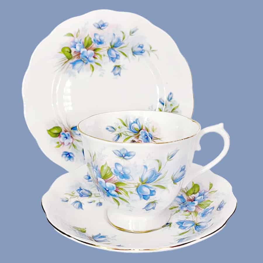 Royal Albert Blue Floral Tea Trio - Clyde on 4th Antiques & Collectables