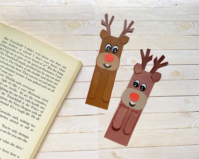 Rudolph Christmas Bookmarks with Free Printable Templates