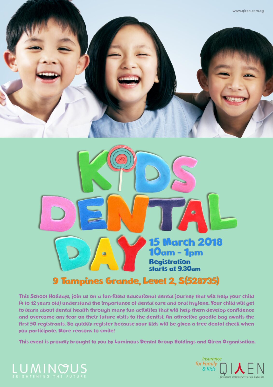 Kids Dental Day by Qiren Organisation & Luminous Dental Group Holdings