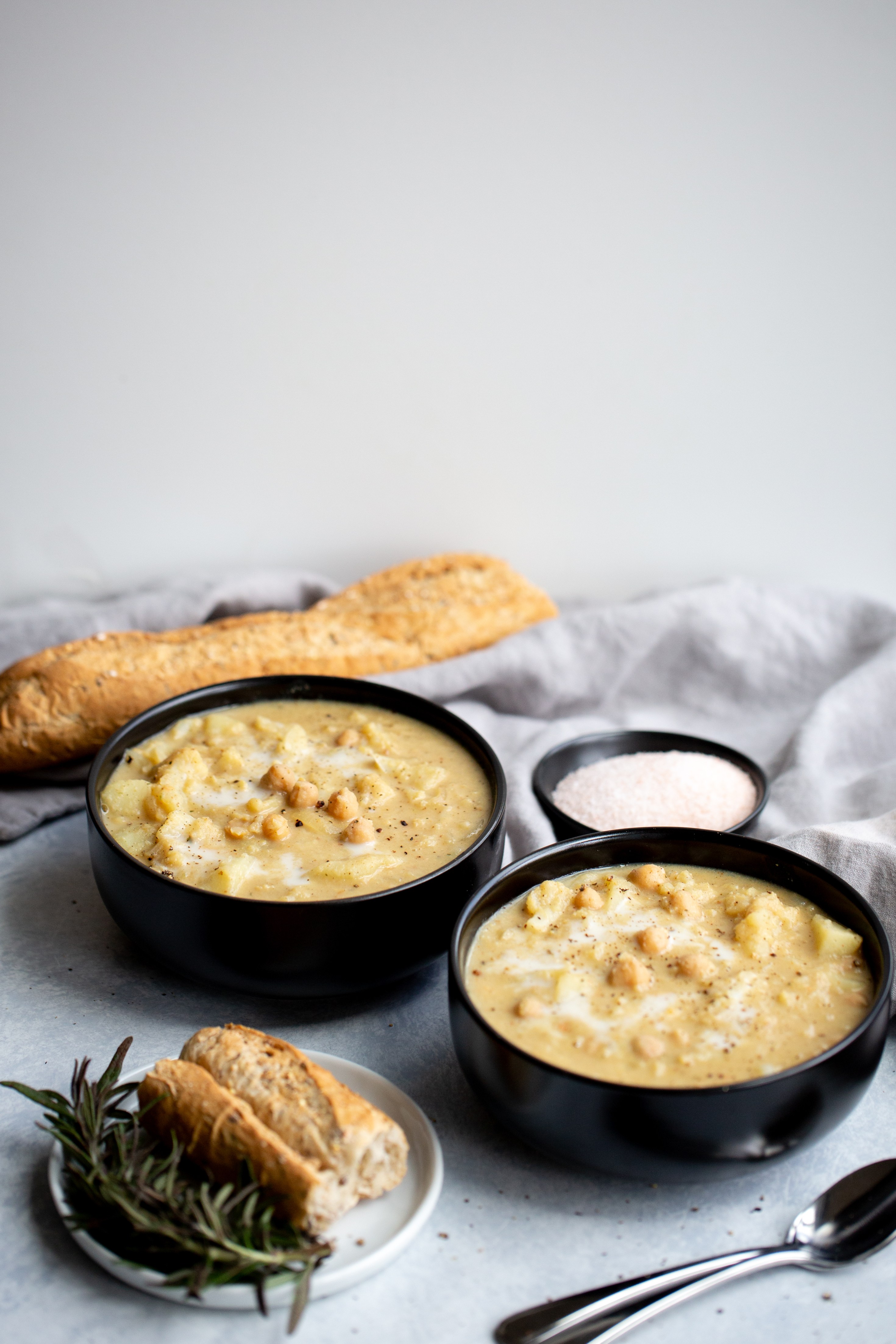 Vegan Cauliflower Chickpea Chowder - Tastes of Thyme