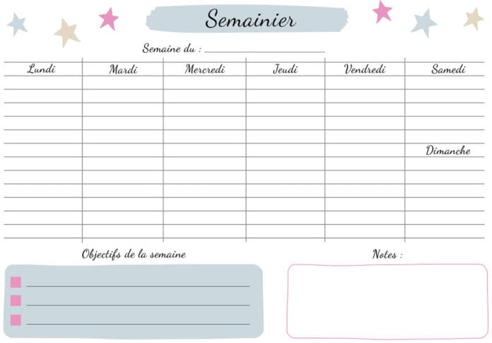 Organisez votre semaine avec style grâce à notre magnifique semainier à ...