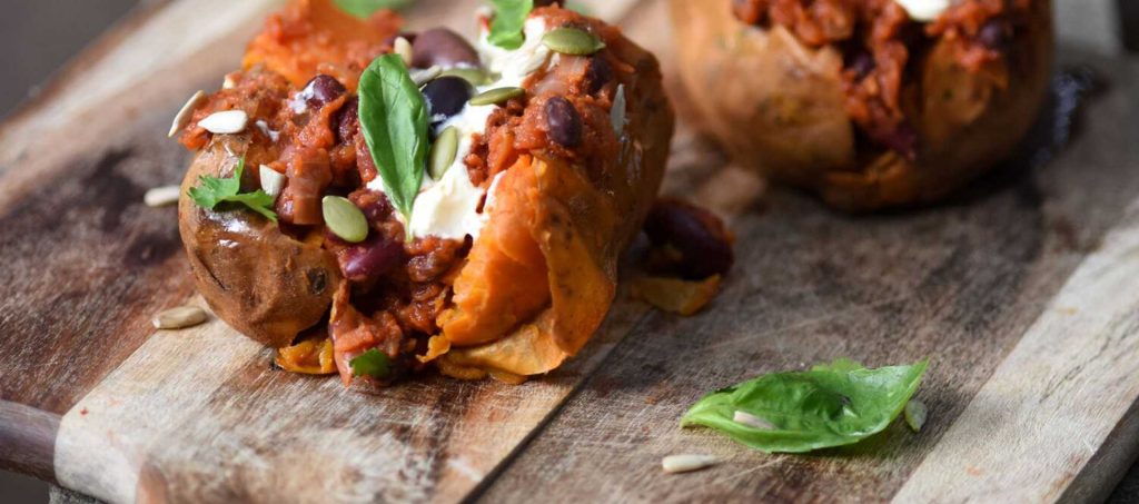 Sweet Potato Jackets with Chilli Beans recipe | Mutti US